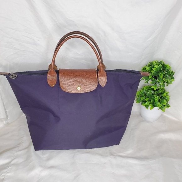 Longchamp | Bags | Longchamp La Pliage Tote Bag Medium In Purple | Poshmark